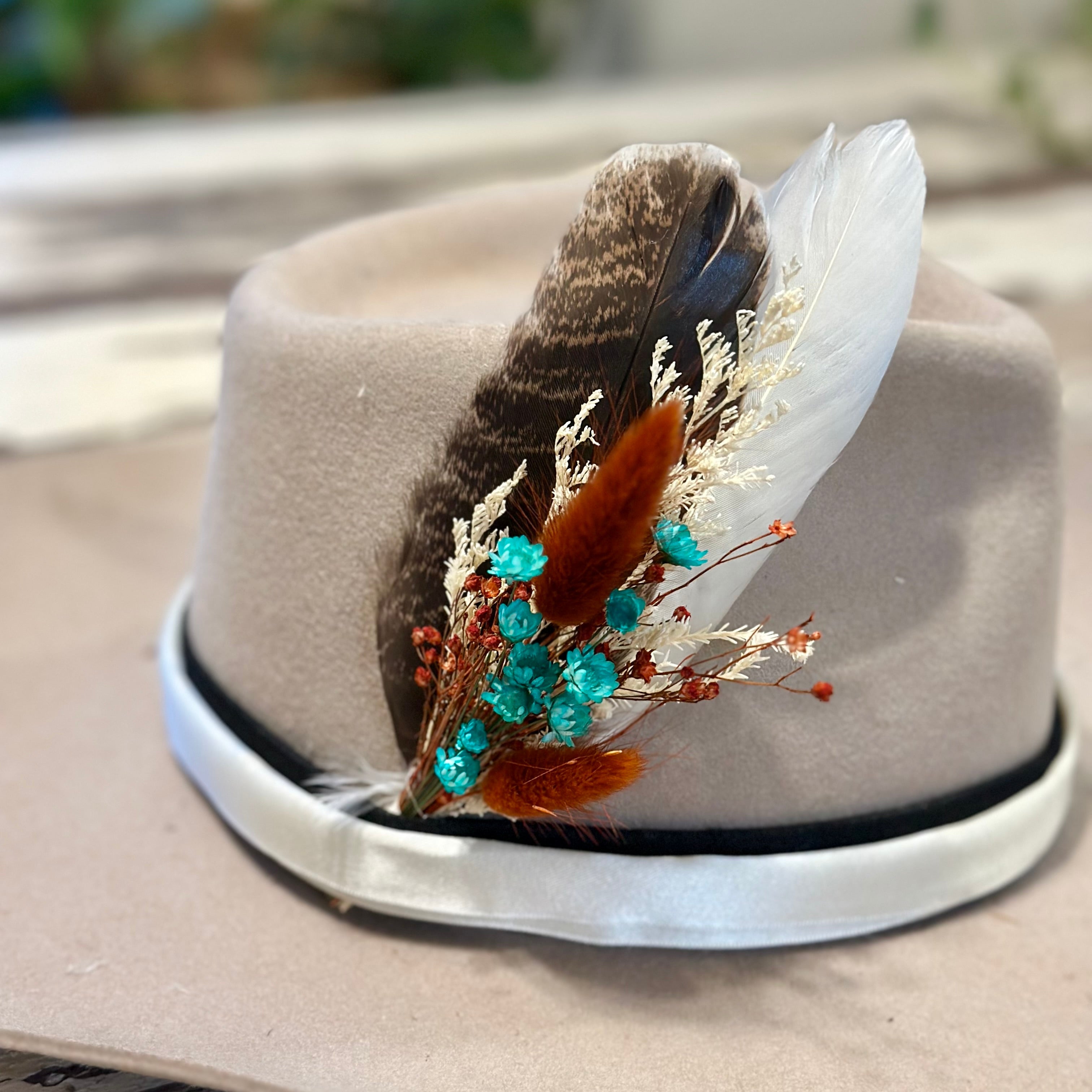 Floral & Feather Hat Pins – Palms Over Pines